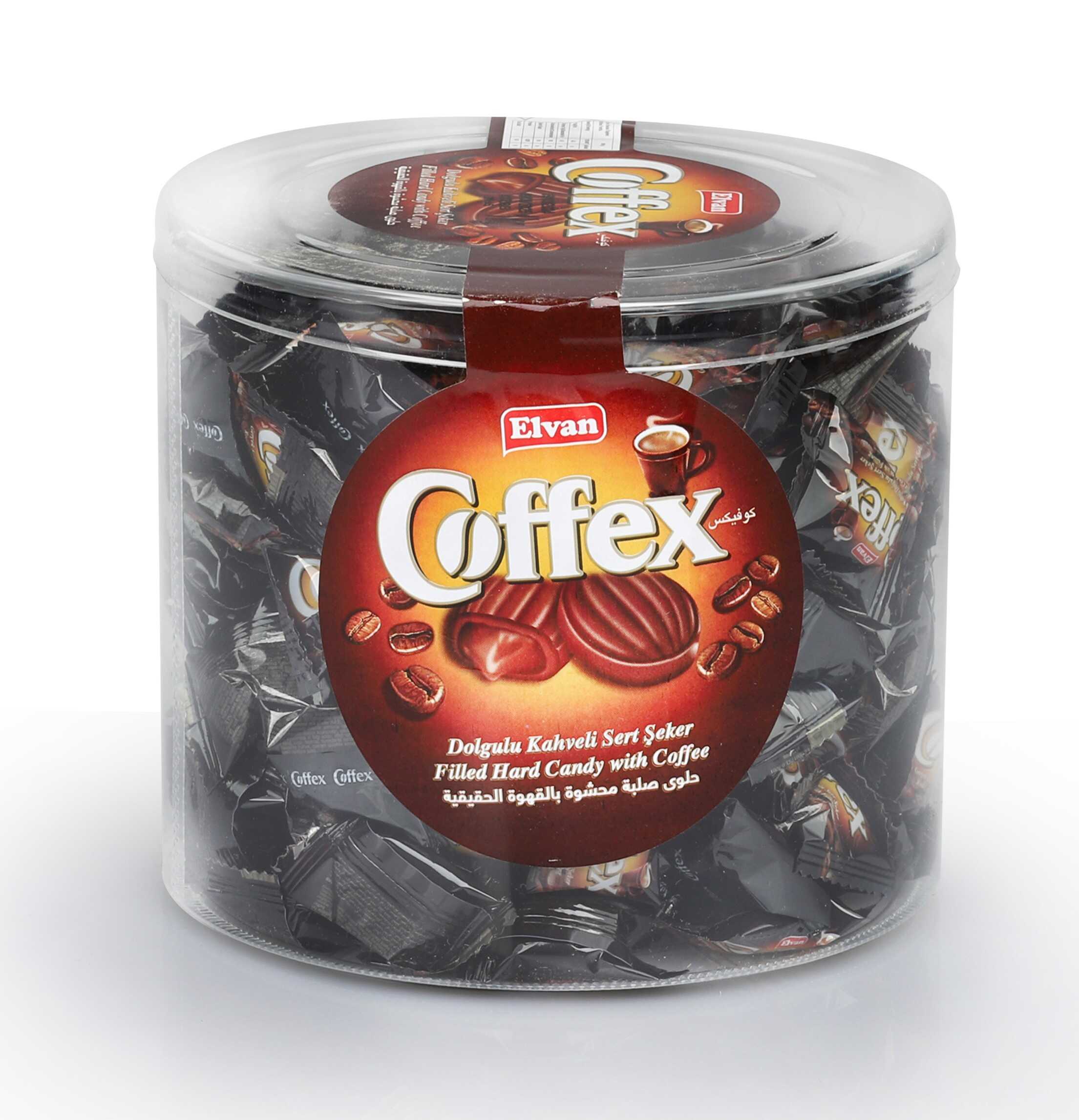 Coffex Kahveli Şeker 1000 Gr. Silindir (1 Kutu) Sert Şeker Elvan