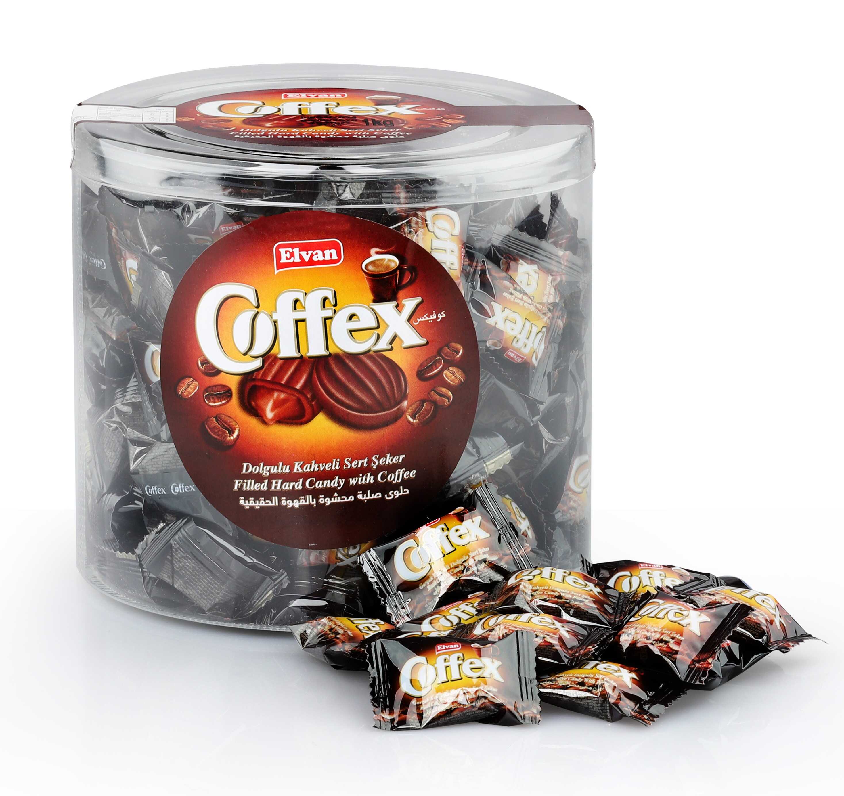 Coffex Kahveli Şeker 1000 Gr. Silindir (1 Kutu) Sert Şeker Elvan