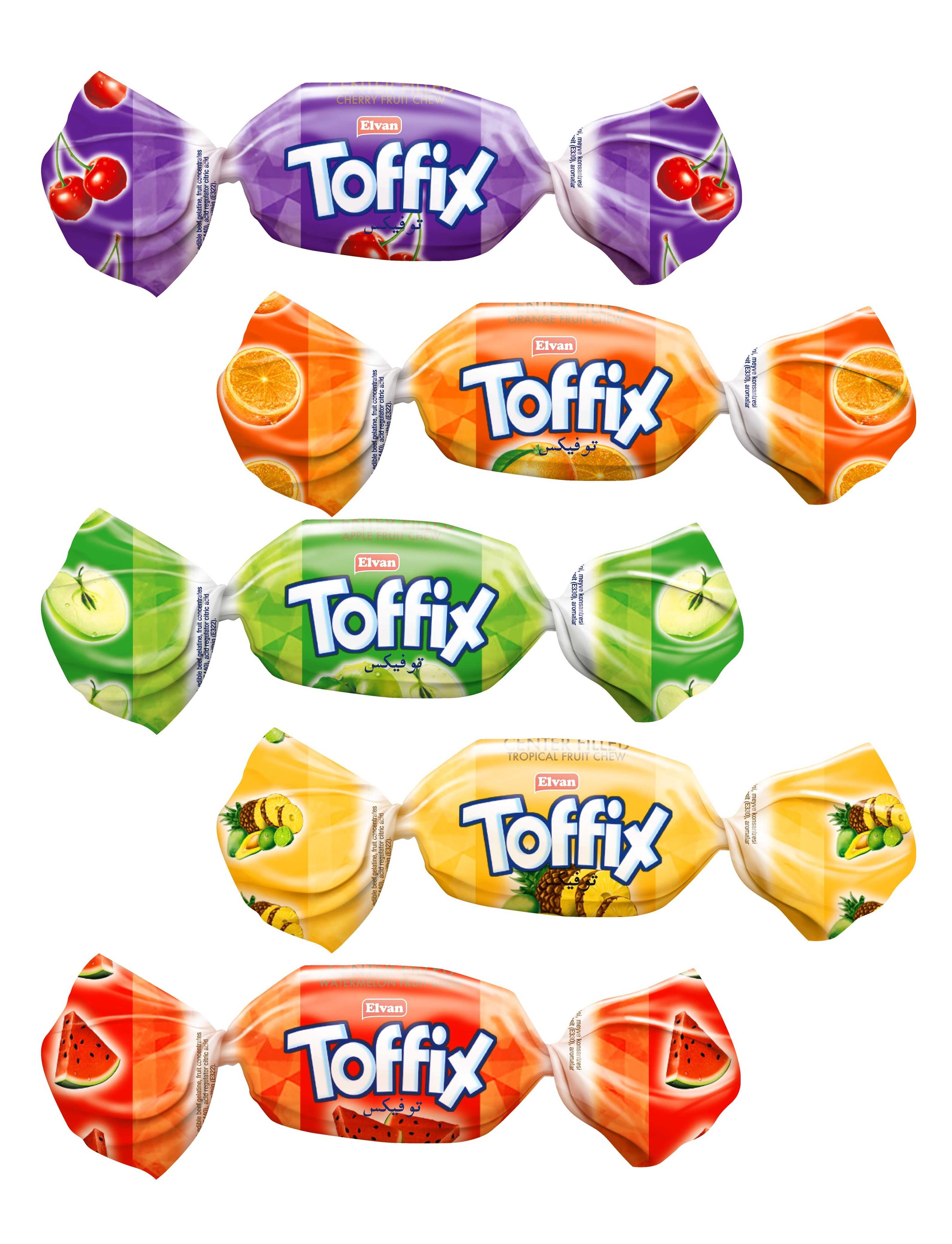 Toffix Mix Silindir 400gr (1 Kutu) Yumuşak Şeker Elvan
