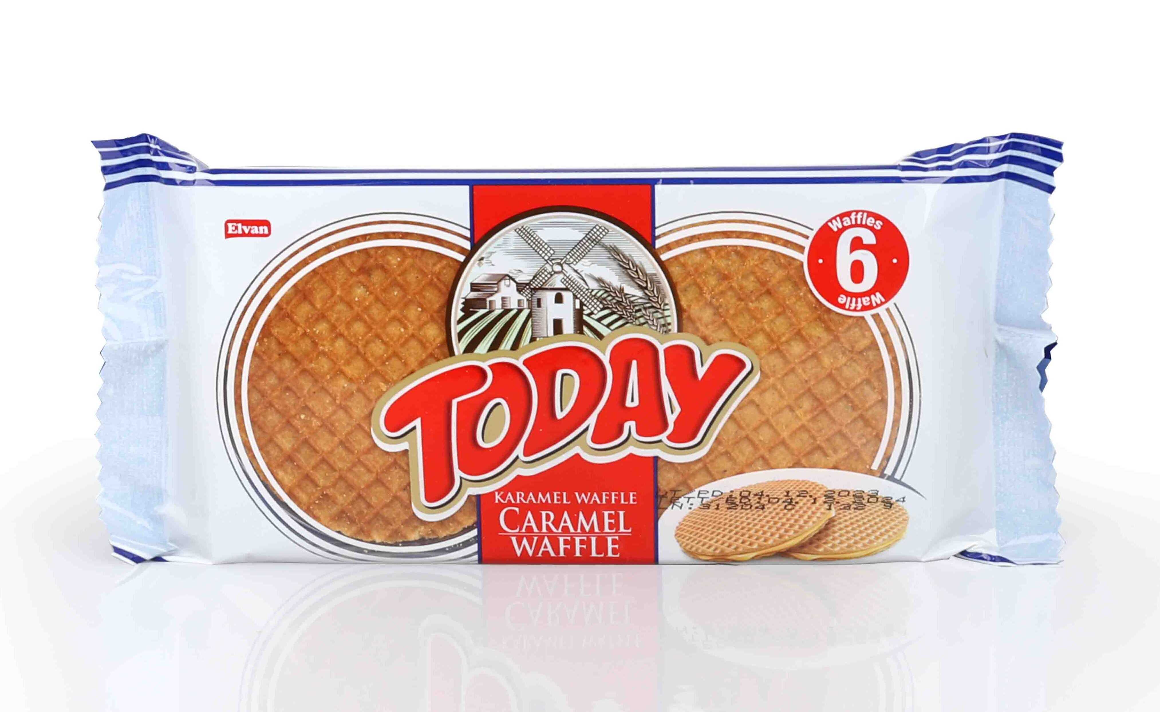 Today Caramel Waffle 132 Gr. 12 Adet (1 Kutu) Today Elvan